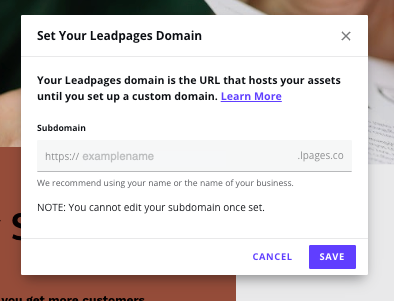 Choose your Leadpages Domain – Leadpages Knowledge Base